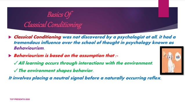 CLASSICAL CONDITIONING THEORY | PPT