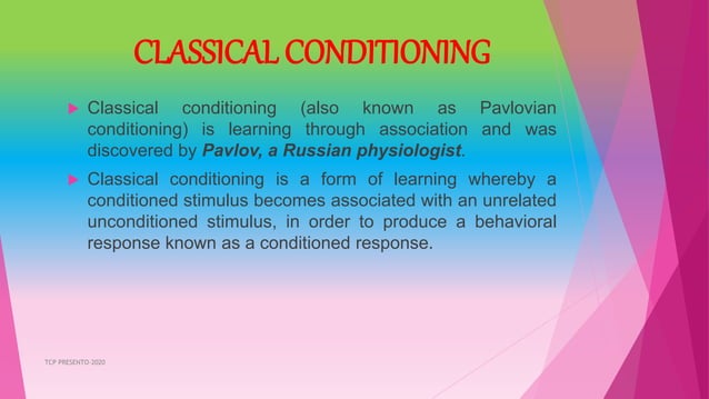 CLASSICAL CONDITIONING VS OPERANT CONDITIONING | PPTX