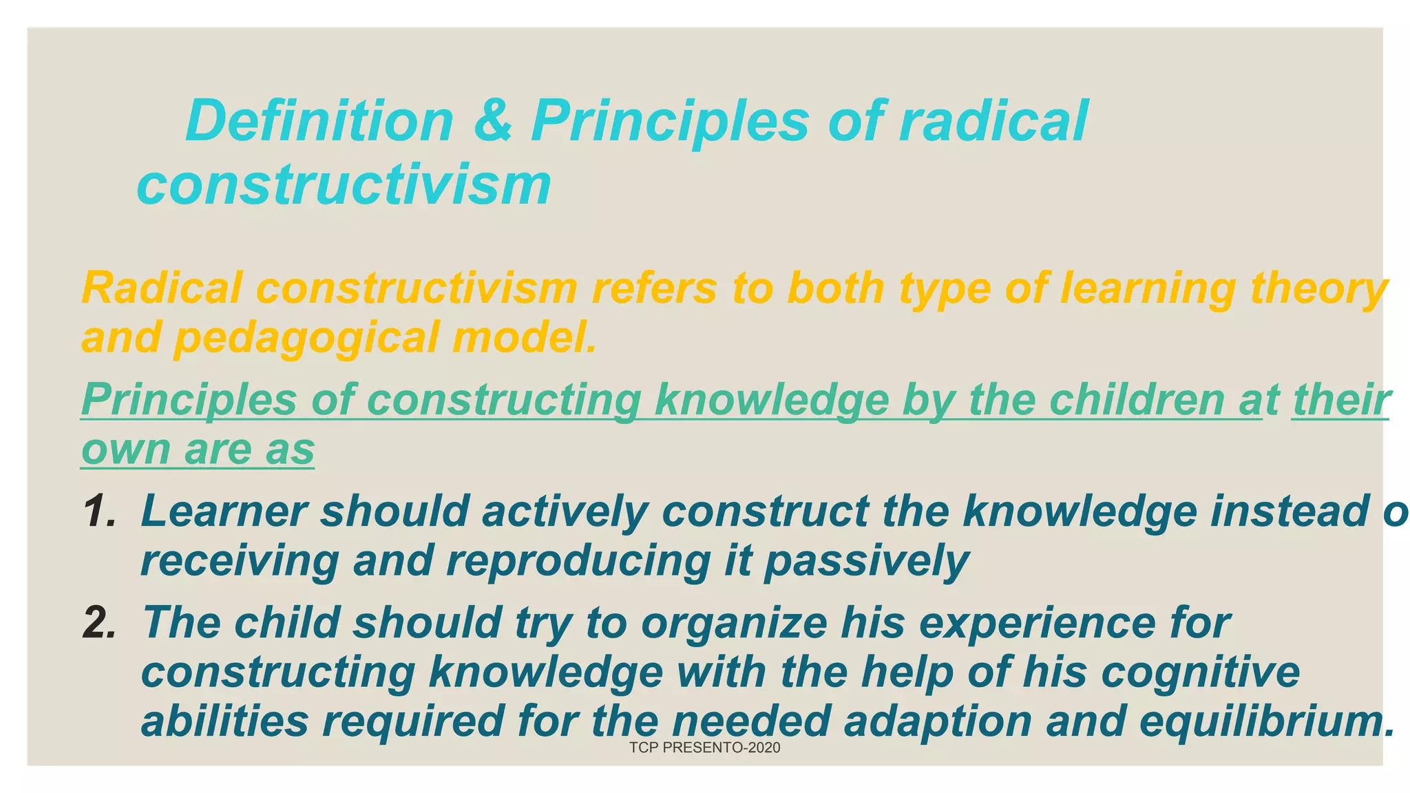 CONSTRUCTIVISM THEORY OF LEARNING | PPTX