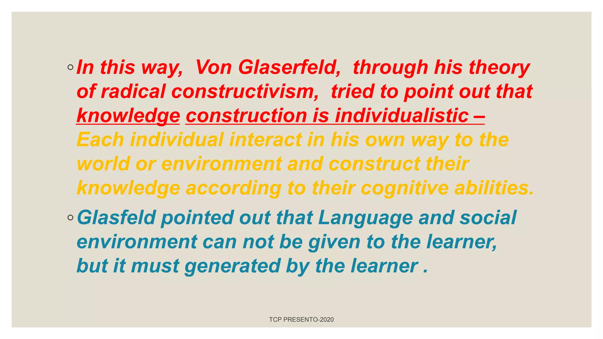 CONSTRUCTIVISM THEORY OF LEARNING | PPTX