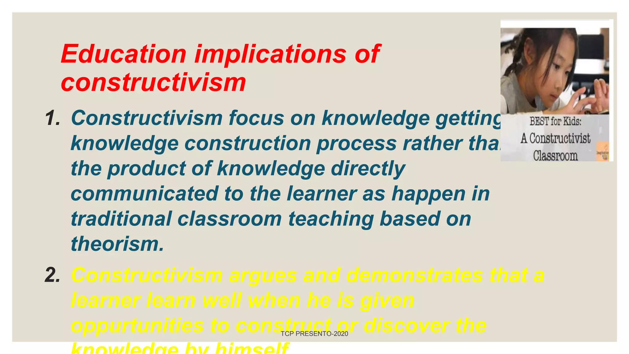 CONSTRUCTIVISM THEORY OF LEARNING | PPTX