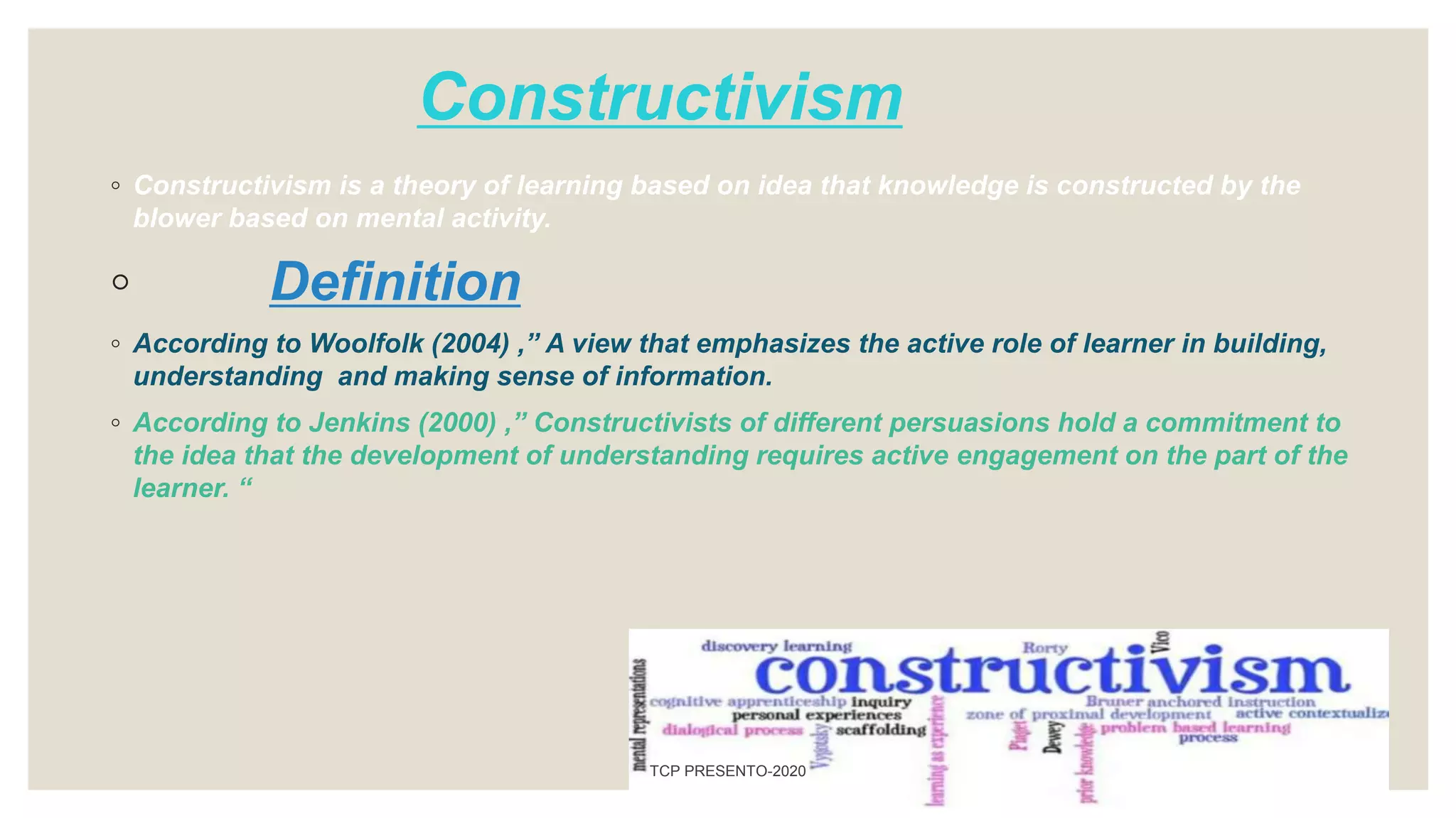 CONSTRUCTIVISM THEORY OF LEARNING | PPTX