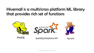 Introduction to Apache Hivemall v0.5.2 and v0.6 | PPT