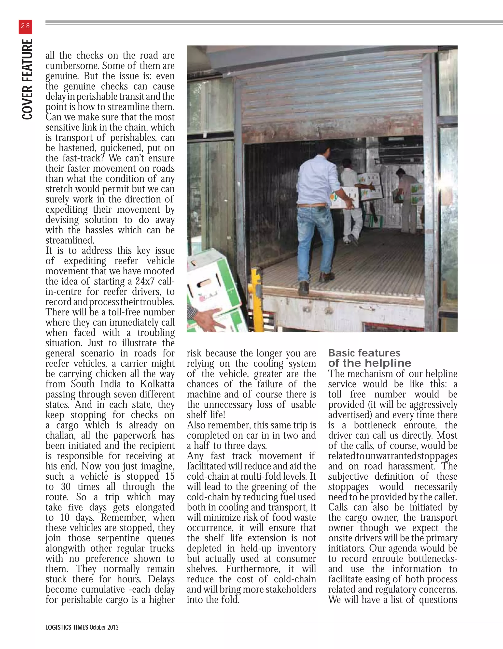 Reefer Vehicle Redressal Program | PDF