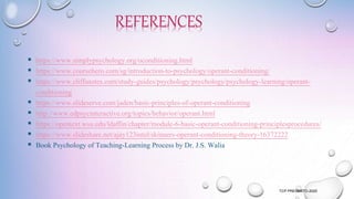OPERANT CONDITIONING THEORY | PPT