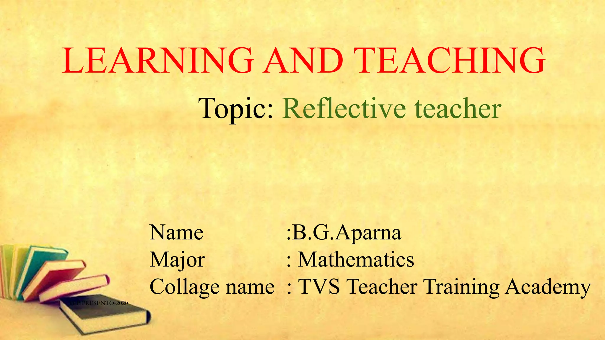 REFLECTIVE TEACHER | PPTX