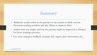 REFLECTIVE TEACHER | PPTX