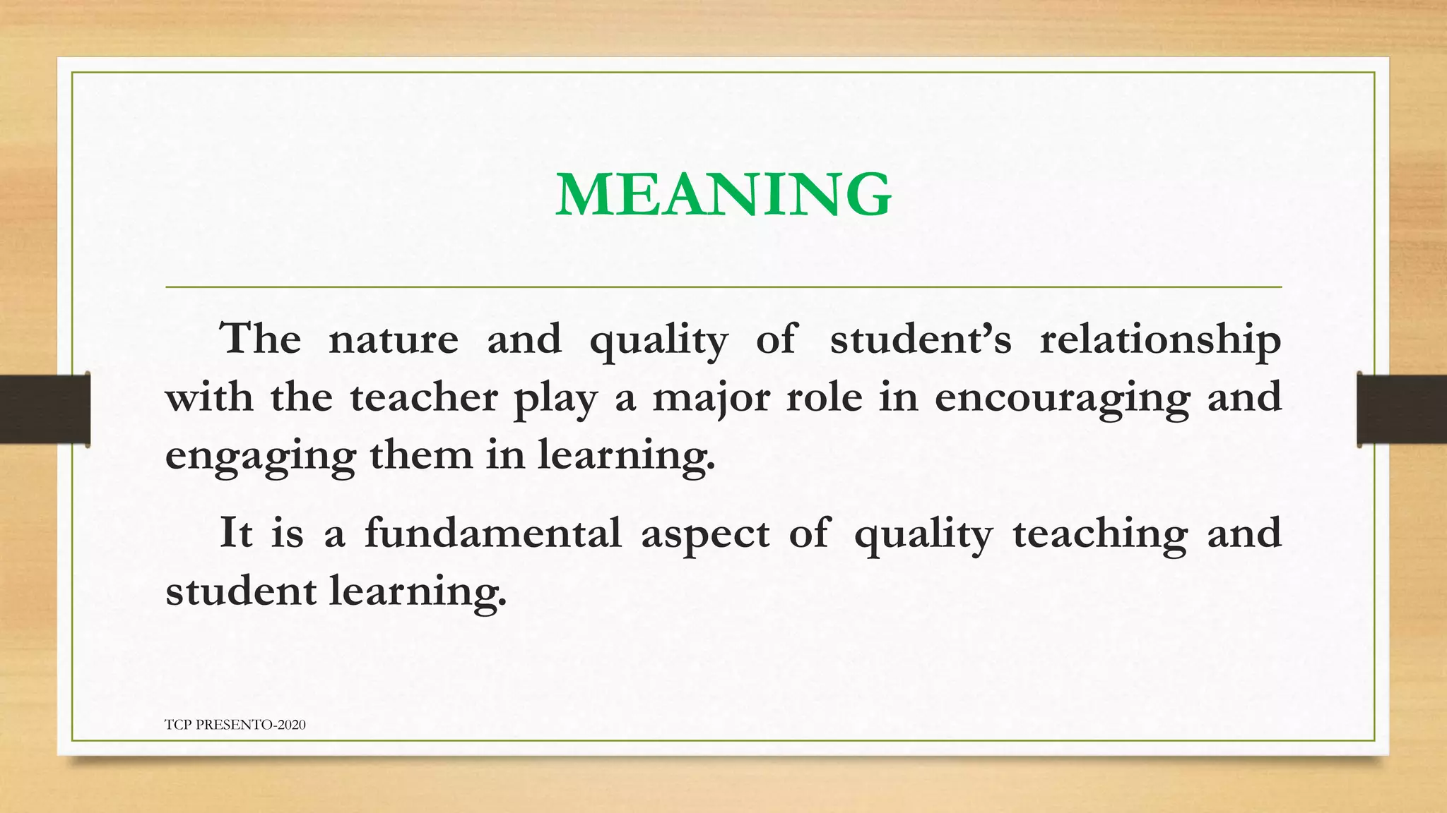 TEACHER-STUDENTS RELATIONSHIP | PPTX