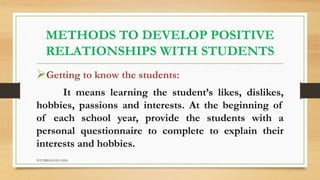TEACHER-STUDENTS RELATIONSHIP | PPTX