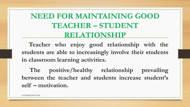 TEACHER-STUDENTS RELATIONSHIP | PPTX