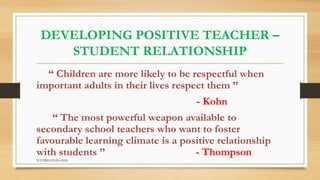TEACHER-STUDENTS RELATIONSHIP | PPTX