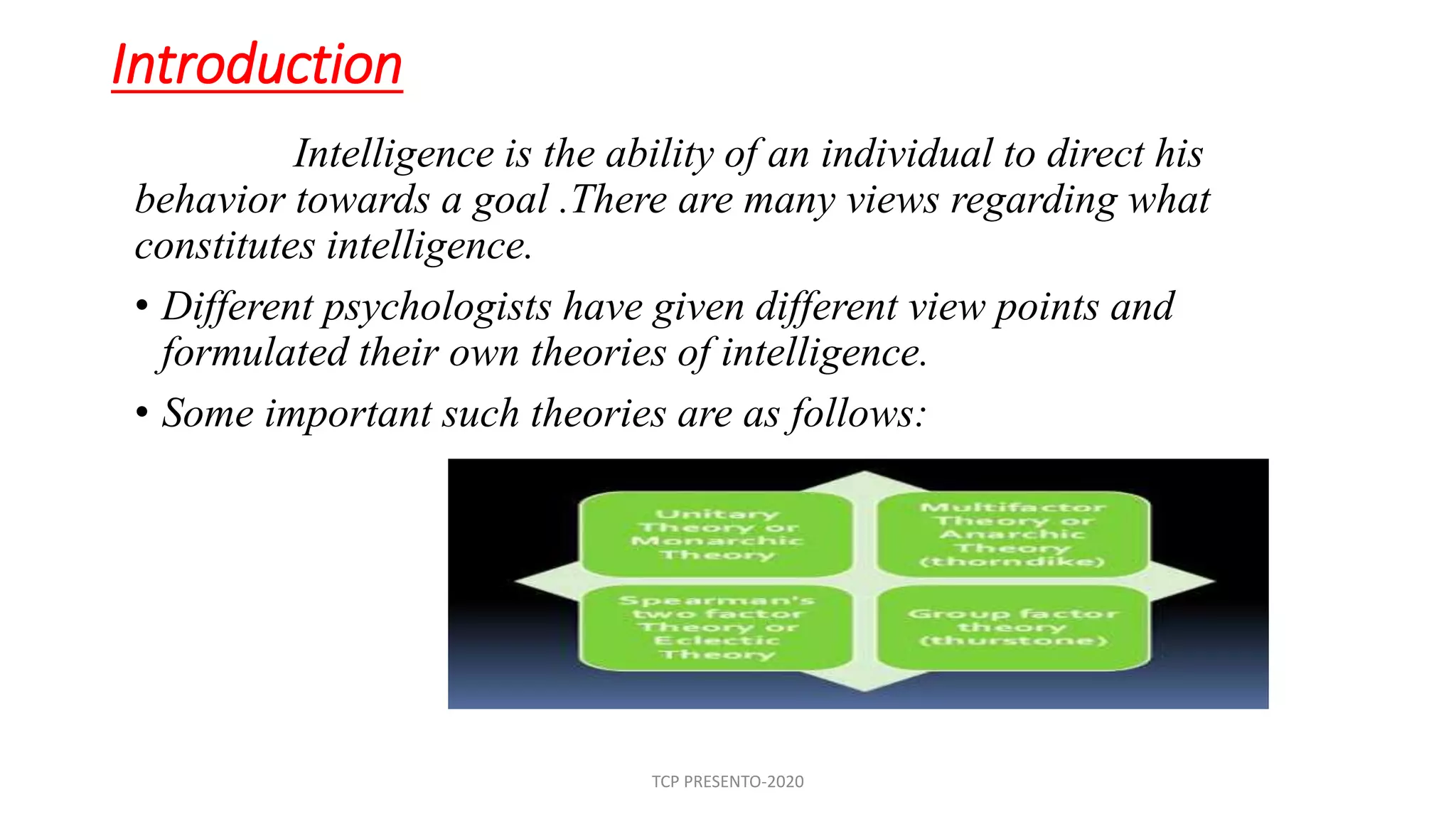 THEORIES OF INTELLIGENCE | PPTX