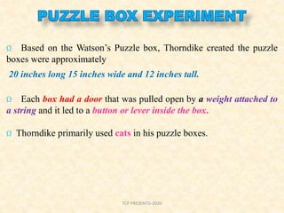 THORNDIKE CONDITIONISM | PPT