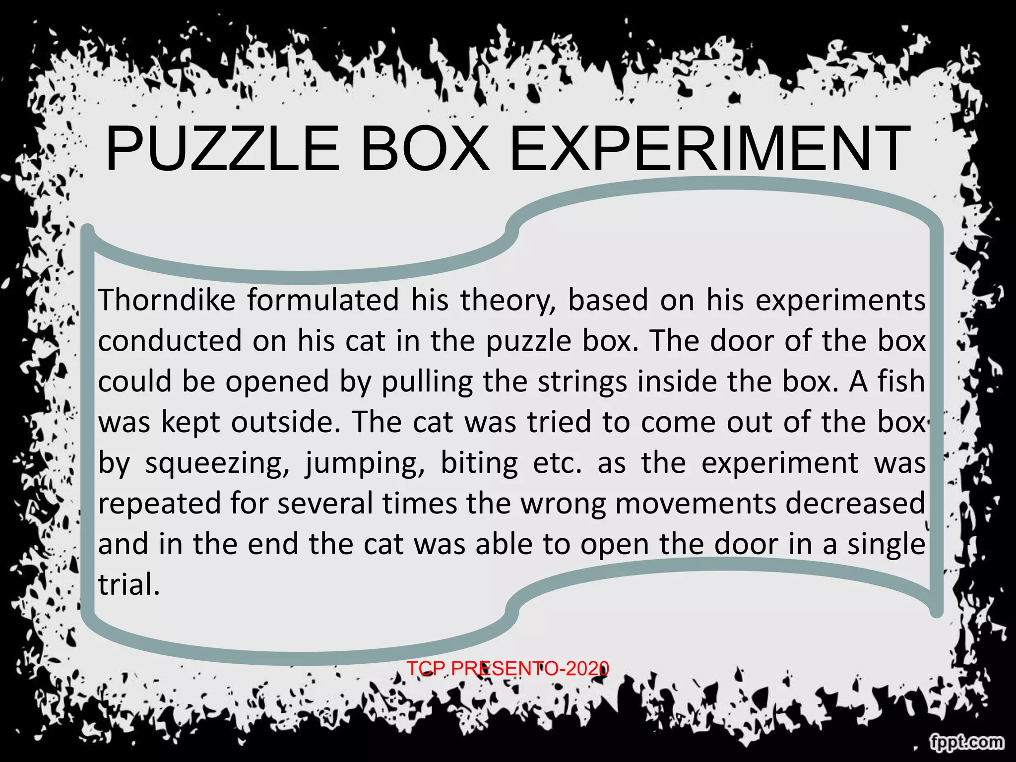 TRAIL AND ERROR LEARNING THEORY | PPTX
