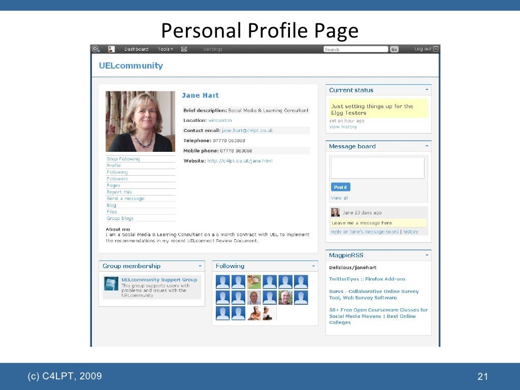 Personal Profile Page