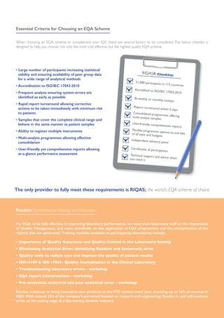 EQA: An Essential Tool for Laboratory Quality - Africa LT649 | PDF