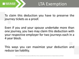 Tax Exemption for LTA (Leave Travel Allowance) | PPT