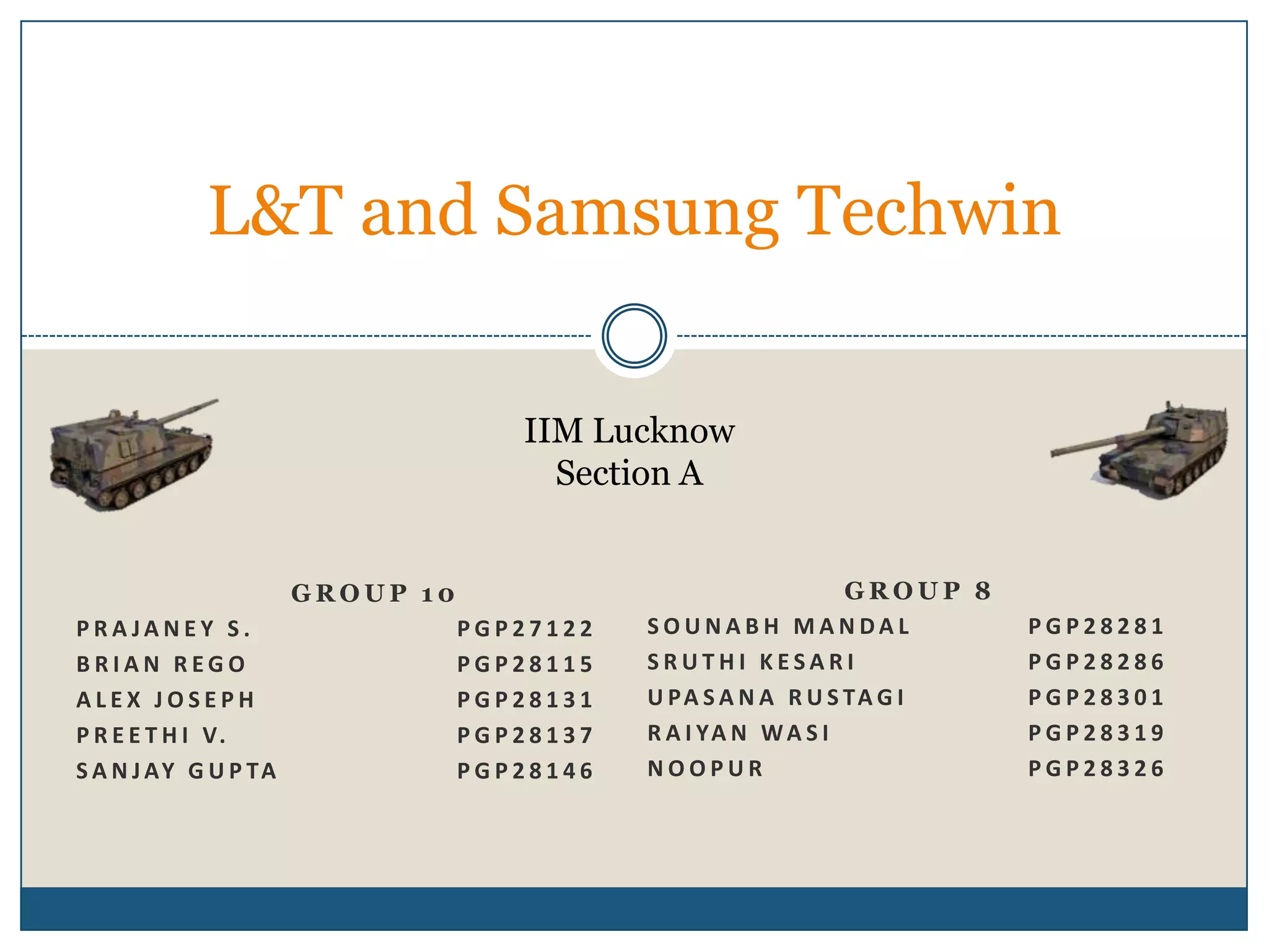 L&t and samsung techwin v4 | PPT