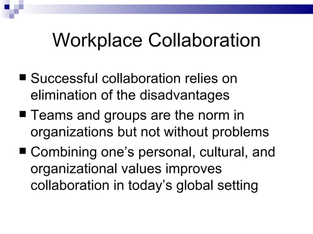 Collaboration in workplace | PPT