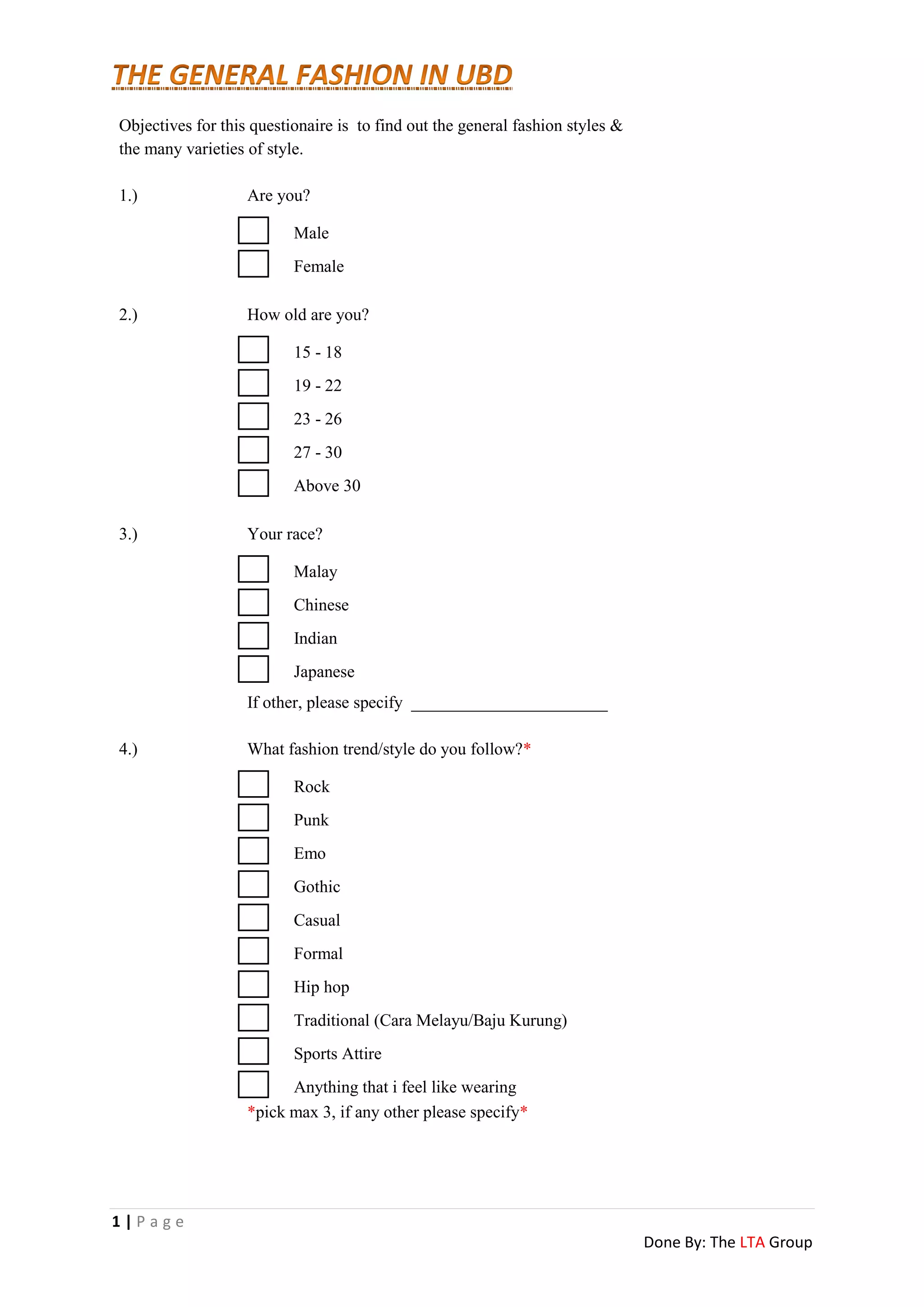 Lta survey draft | PDF