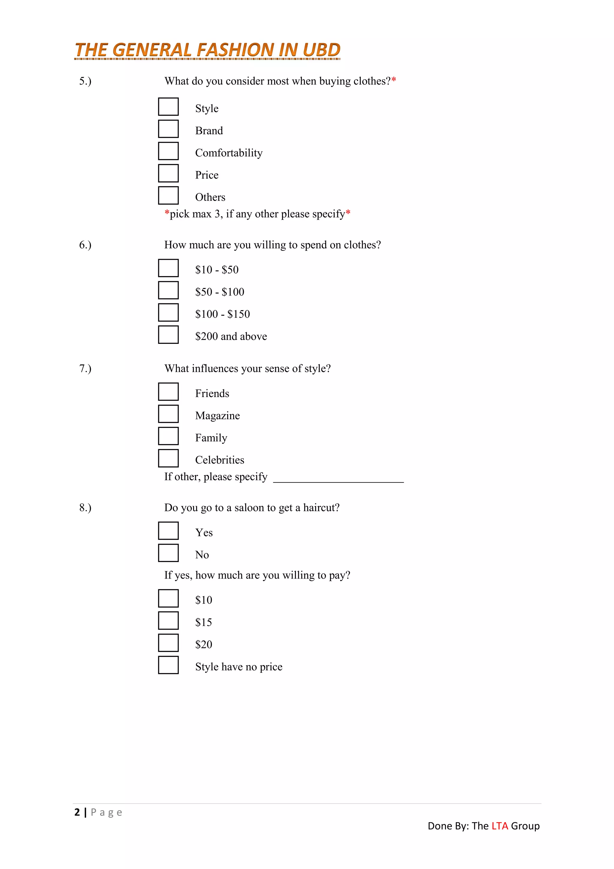 Lta survey draft | PDF
