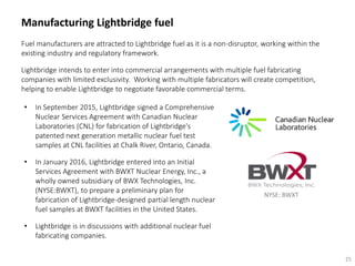 Lightbridge (NASDAQ:LTBR) Investor Presentation | PDF