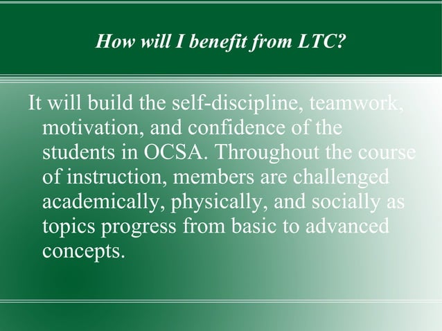 LTC - Information and Welcome Side Show | PPT