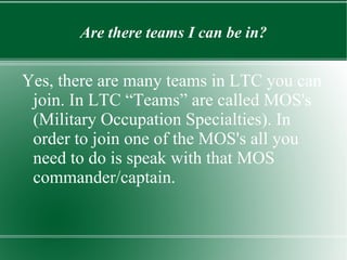 LTC - Information and Welcome Side Show | ODP