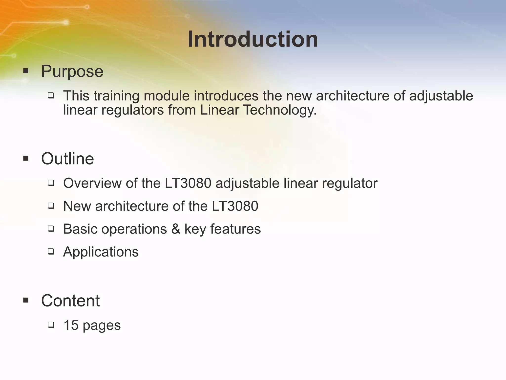 Introducing the LT3080 - Adjustable 1.1A Single Resistor LDO Regulator | PPT