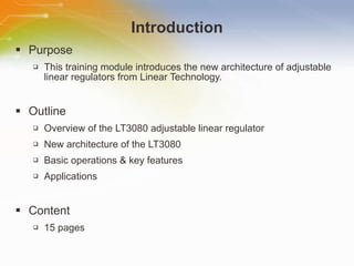 Introducing the LT3080 - Adjustable 1.1A Single Resistor LDO Regulator | PPT