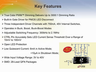 LT3496 - Triple Output LED Driver | PPT | Home Appliances | Home & Garden