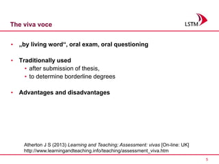 Viva voce for MSc students at LSTM: a case report | PPTX