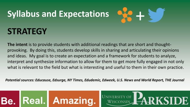 Using Twitter to Engage Students in Scholarly Discourse | PPT