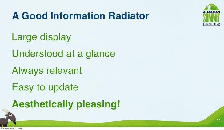 The Information Radiator: Creating Awesome Wallboards - Atlassian Sum…