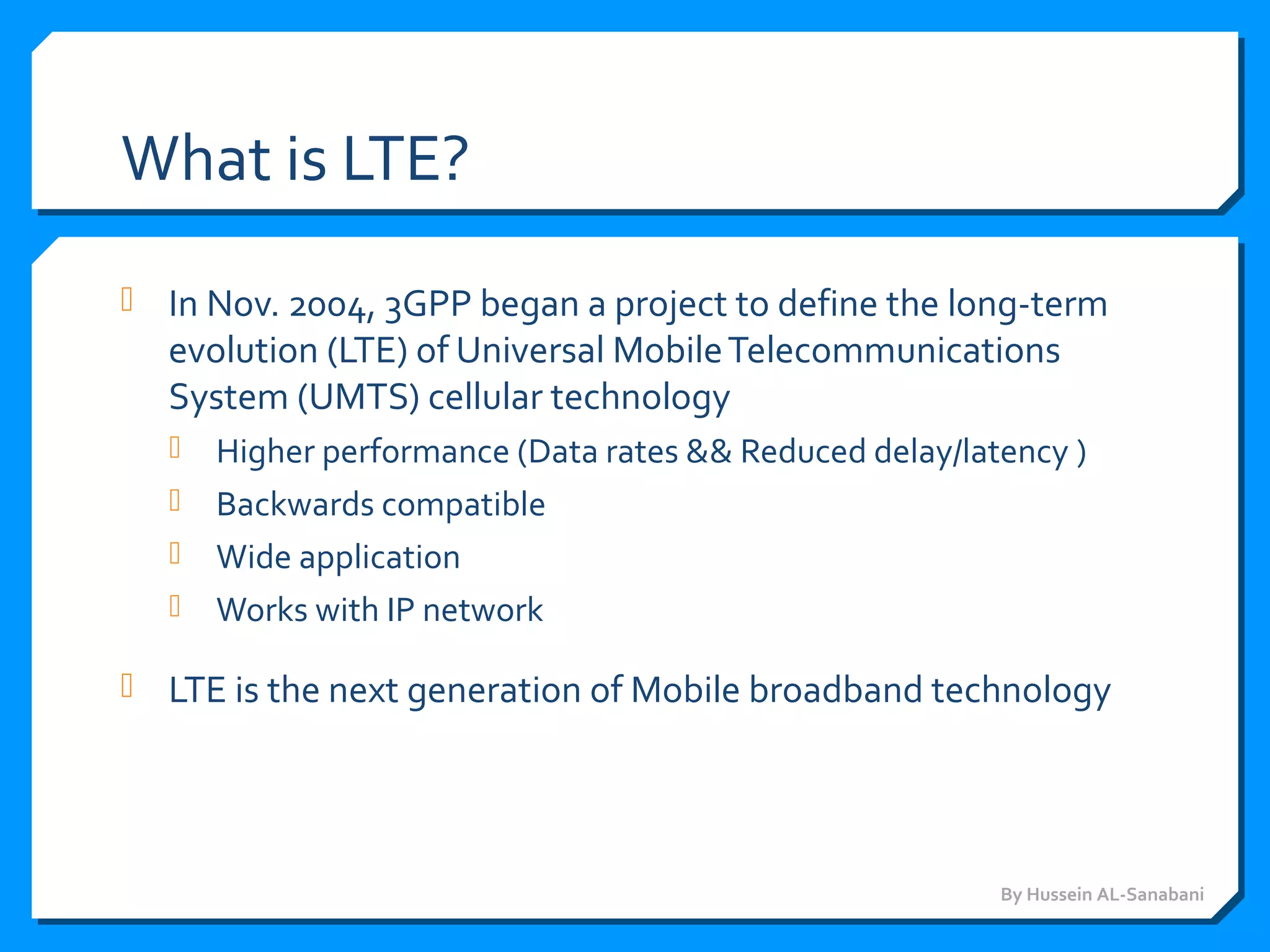 Long Term Evolution (LTE) | PPT