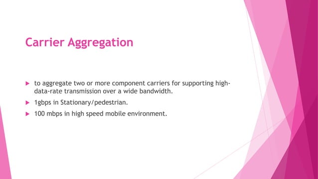 carrier aggregation for LTE | PPTX | Computer Networking | Computing