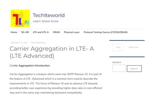 LTE Carrier Aggregation protocol stack and its functionalities | PPT