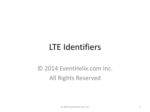 Lte identifiers | PPT