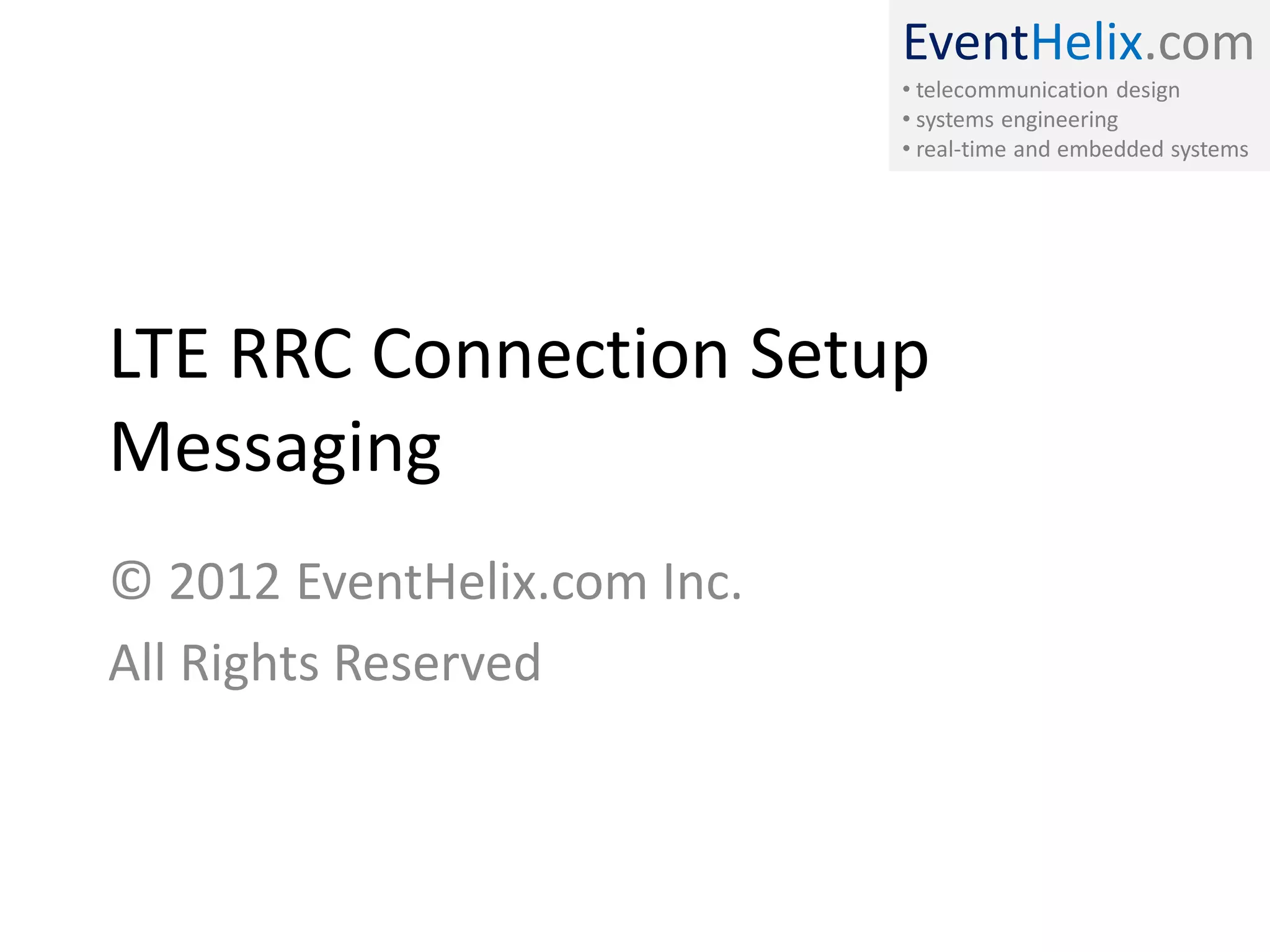 Lte rrc-connection-setup-messaging | PDF