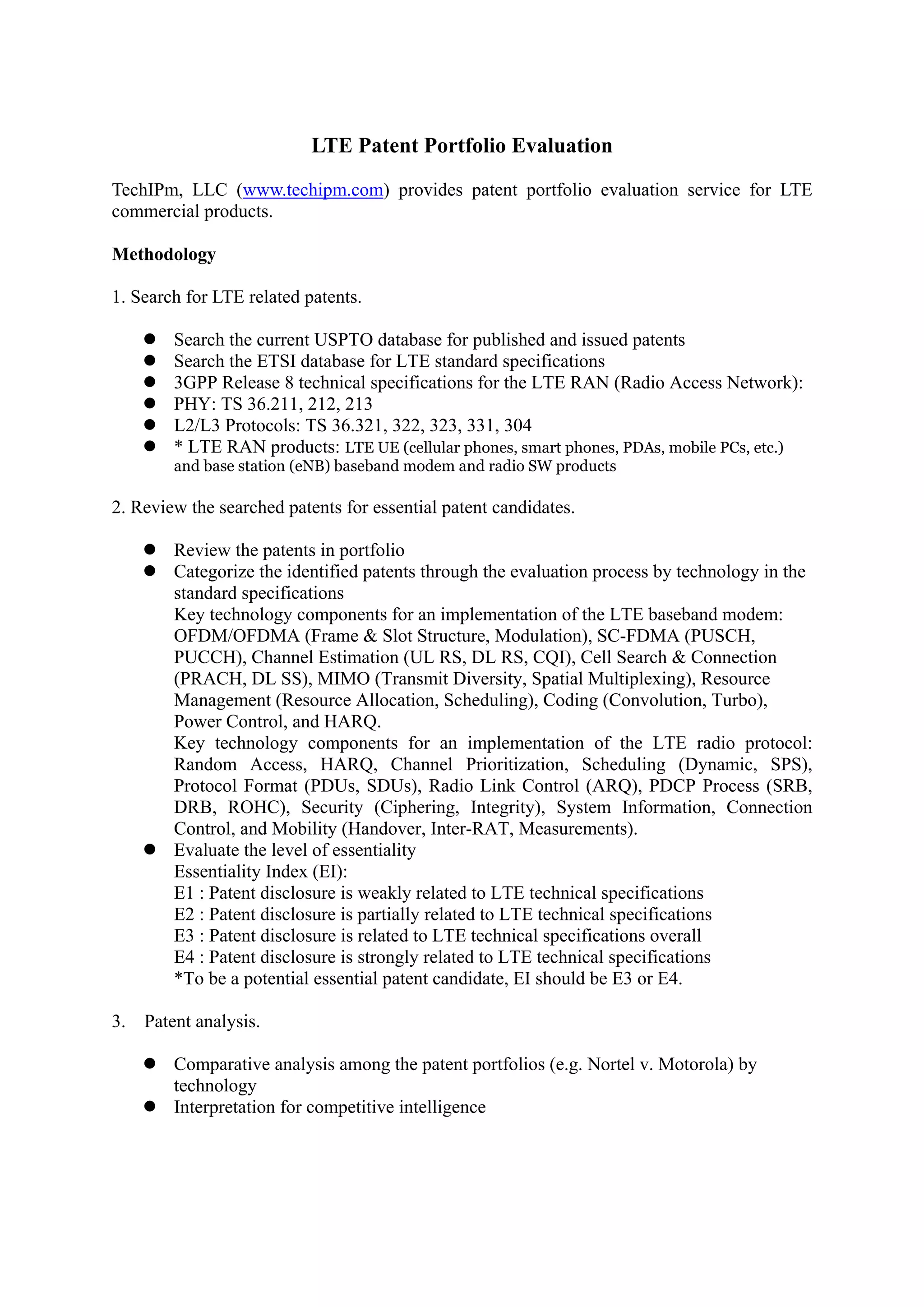 LTE (4 G Mobile) Patent Portfolio Evaluation | PDF