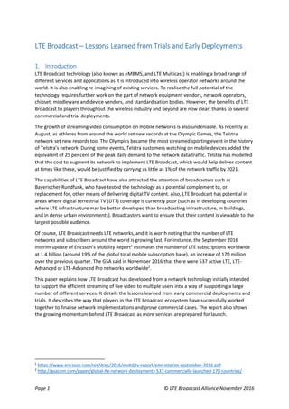 LTE Broadcast - Lessons Learned from Trials and Early Deployments | PDF | Computer Networking ...
