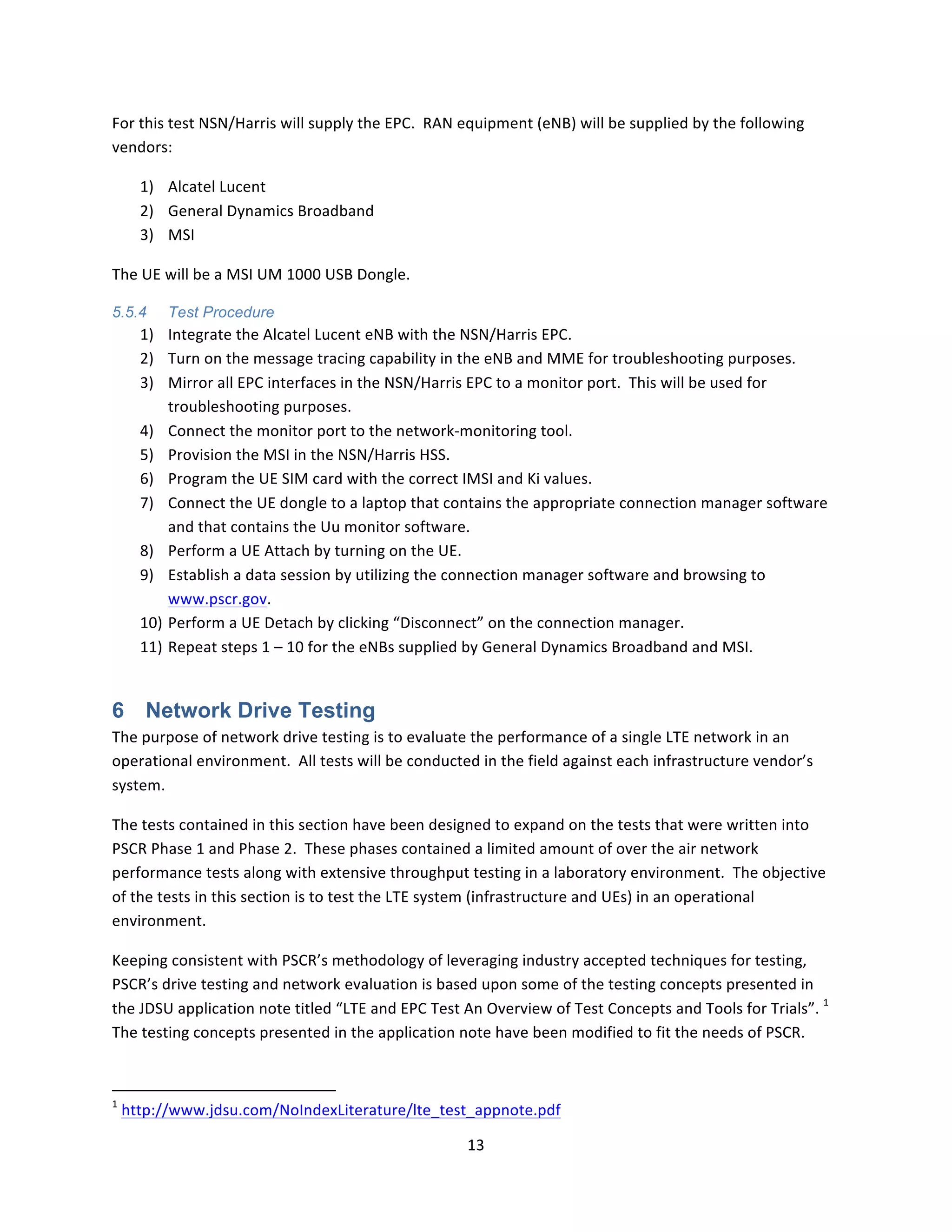 Lte demonstration network test plan phase 3 part_1-v2_4_05072013 | PDF