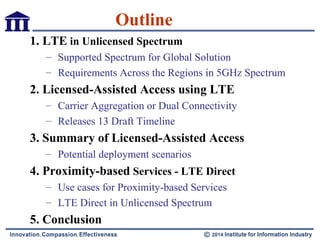 LTE direct in unlicensed spectrum | PPTX