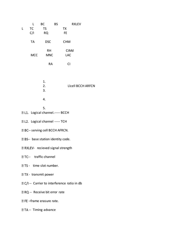 Lte Drive Test Parameters Docx