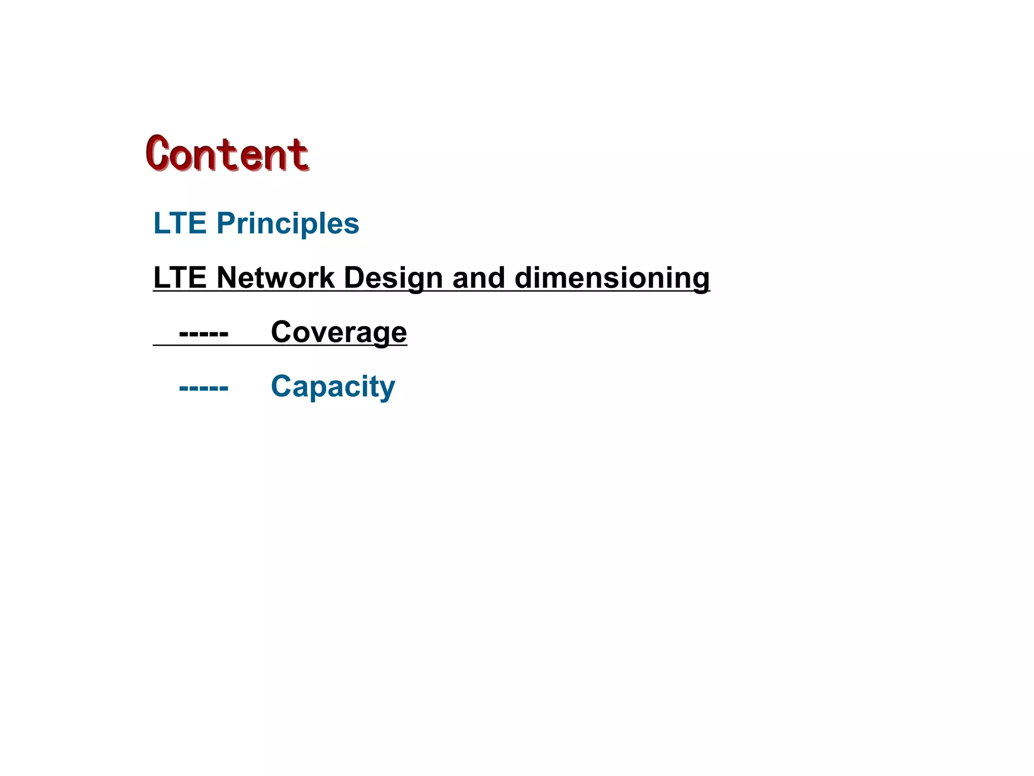 LTE Features, Link Budget & Basic Principle | PDF