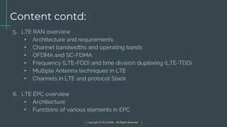 LTE Fundamentals Training and Certification by TELCOMA Global | PPTX