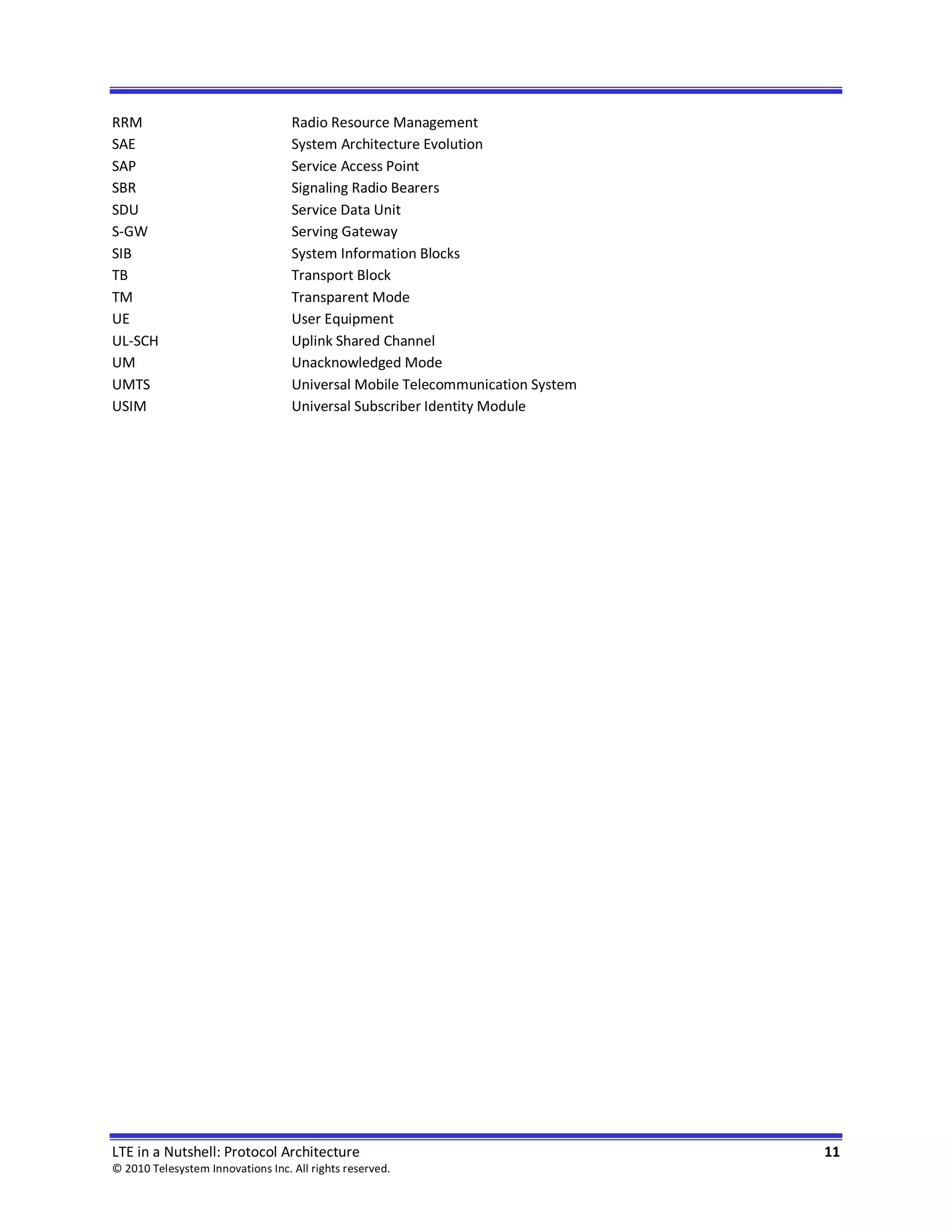 LTE in a Nutshell: Protocol Architecture | PDF