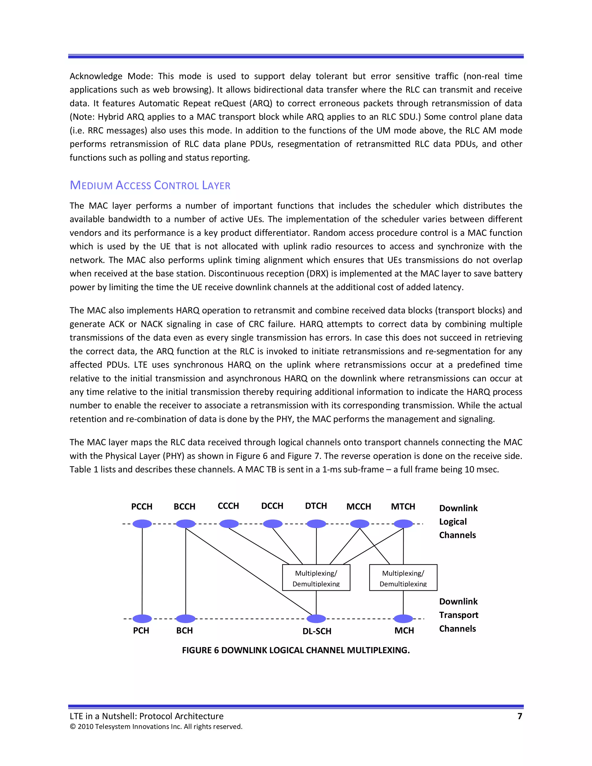 LTE in a Nutshell: Protocol Architecture | PDF