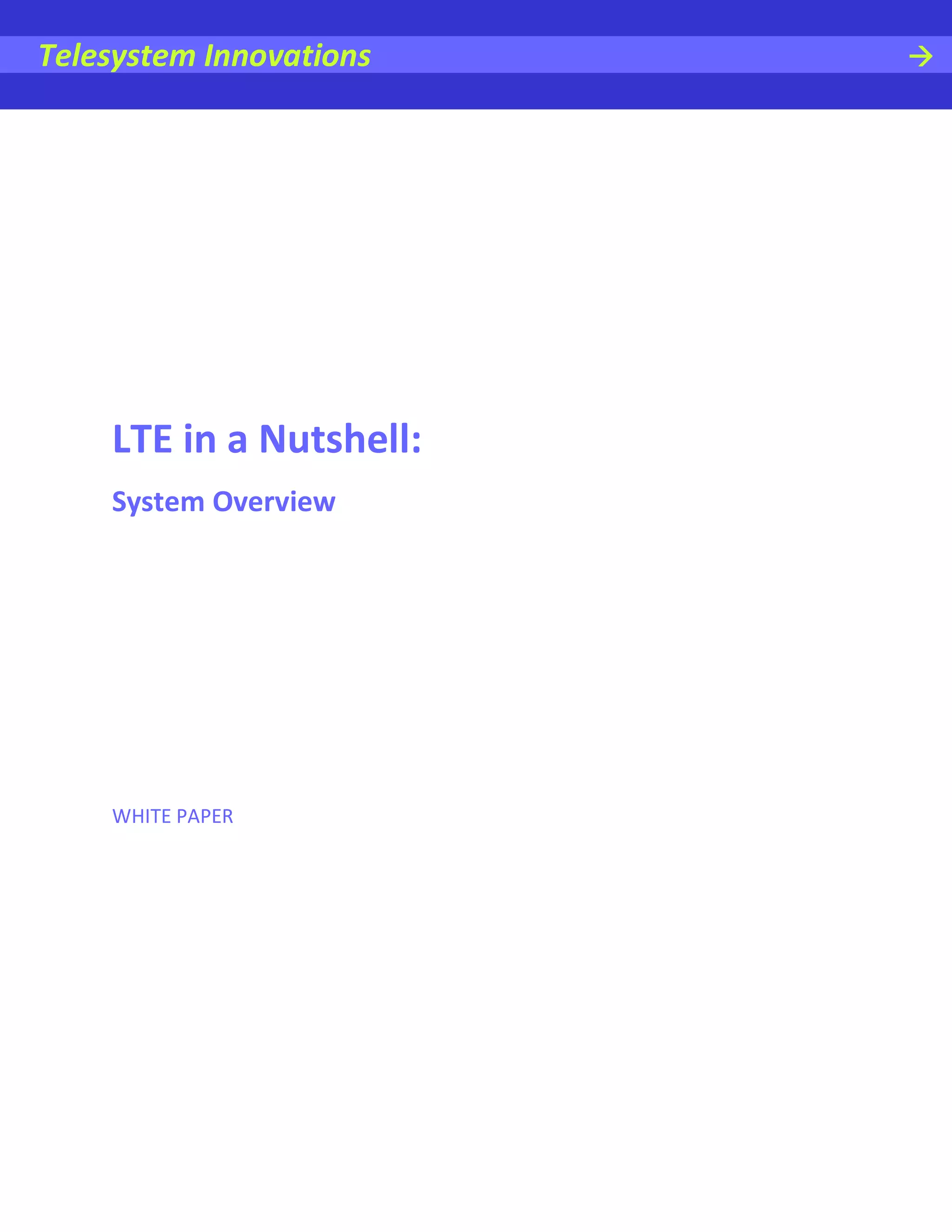 LTE in a Nutshell: System Overview | PDF