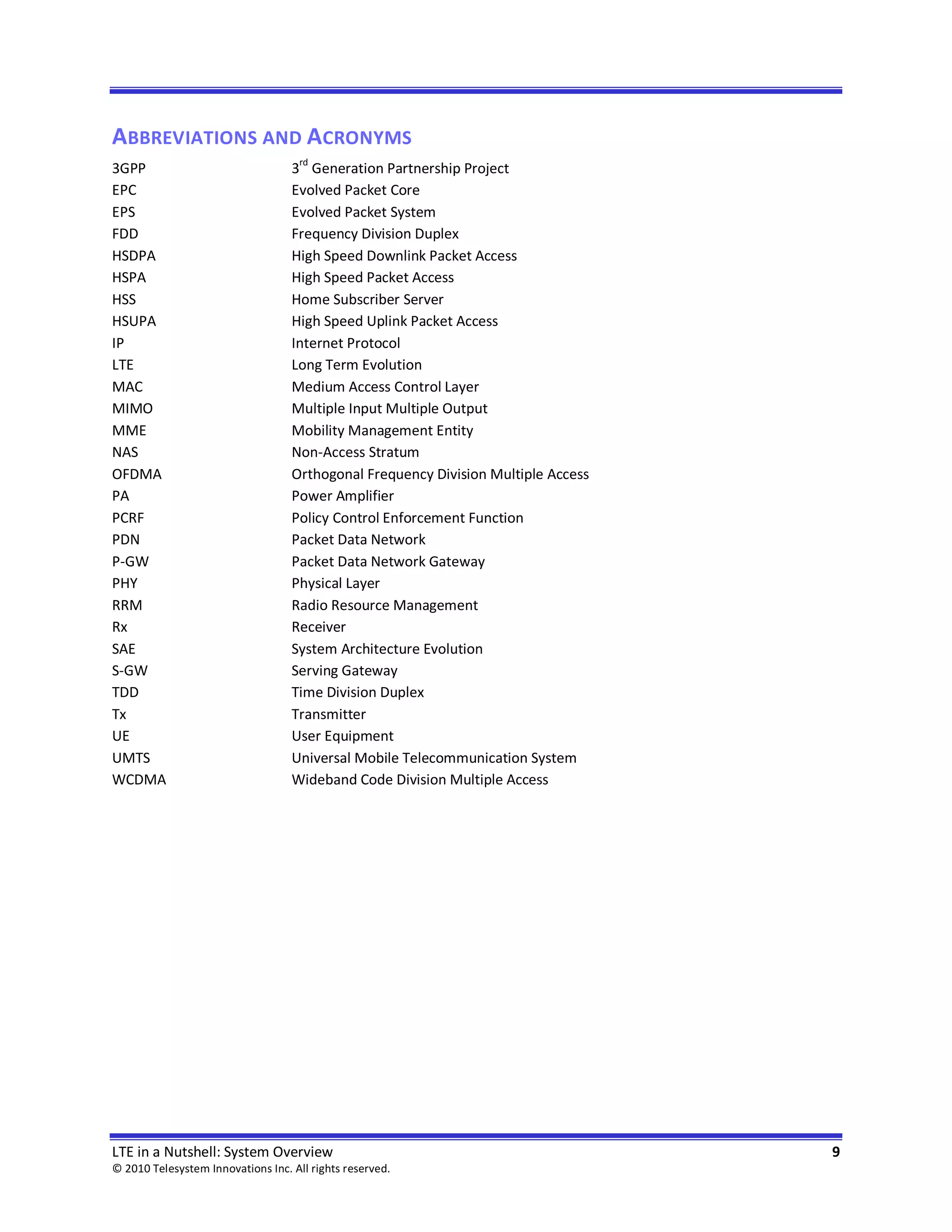 LTE in a Nutshell: System Overview | PDF